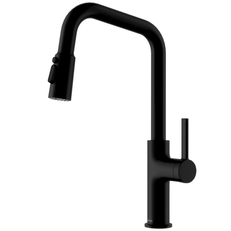 Karran Stalbridge Matte Black Single Handle Pull-Down Sprayer Kitchen ...