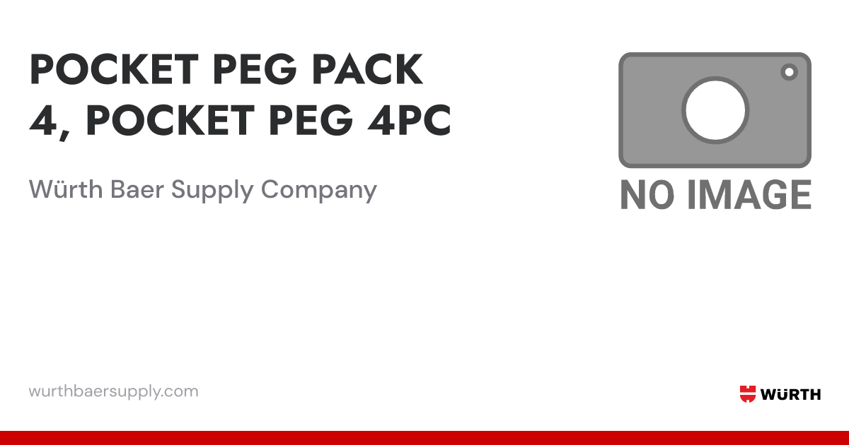 POCKET PEG PACK 4, POCKET PEG 4PC | Würth Baer Supply Company
