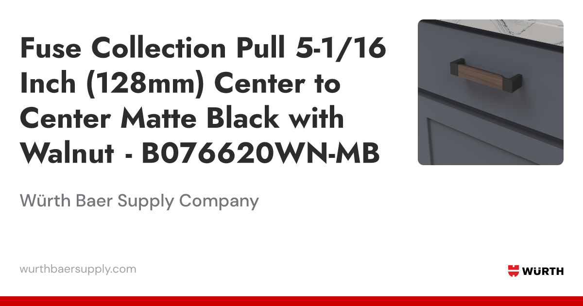 Fuse Collection Pull 5-1/16 Inch (128mm) Center to Center Matte Black ...