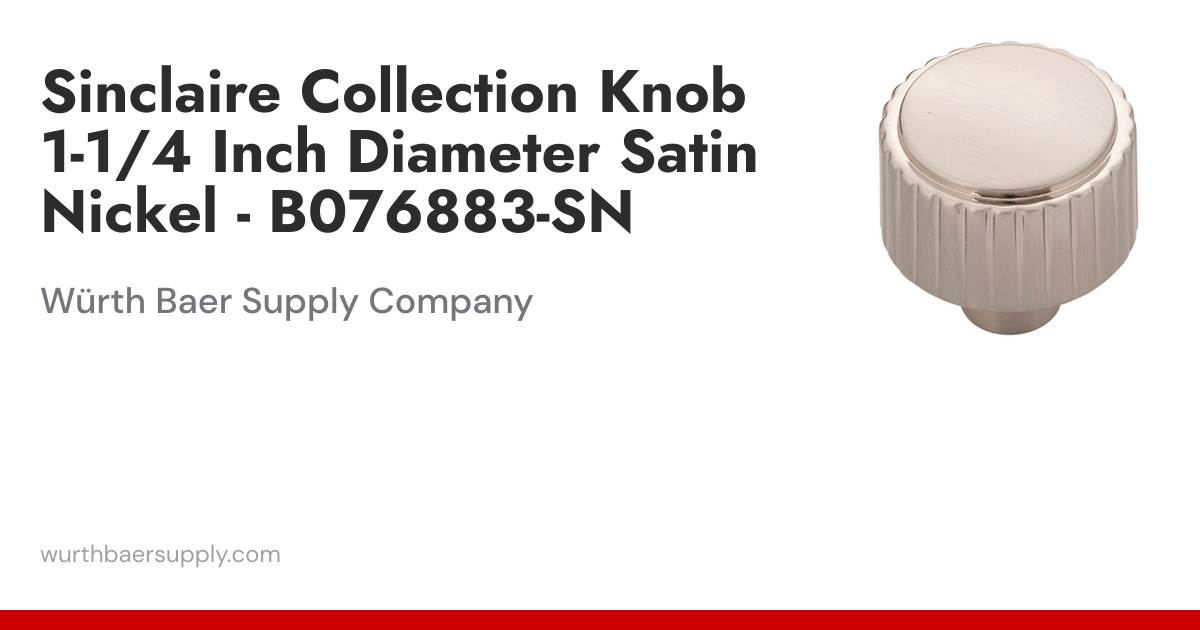 Sinclaire Collection Knob 1-1/4 Inch Diameter Satin Nickel - B076883-SN ...