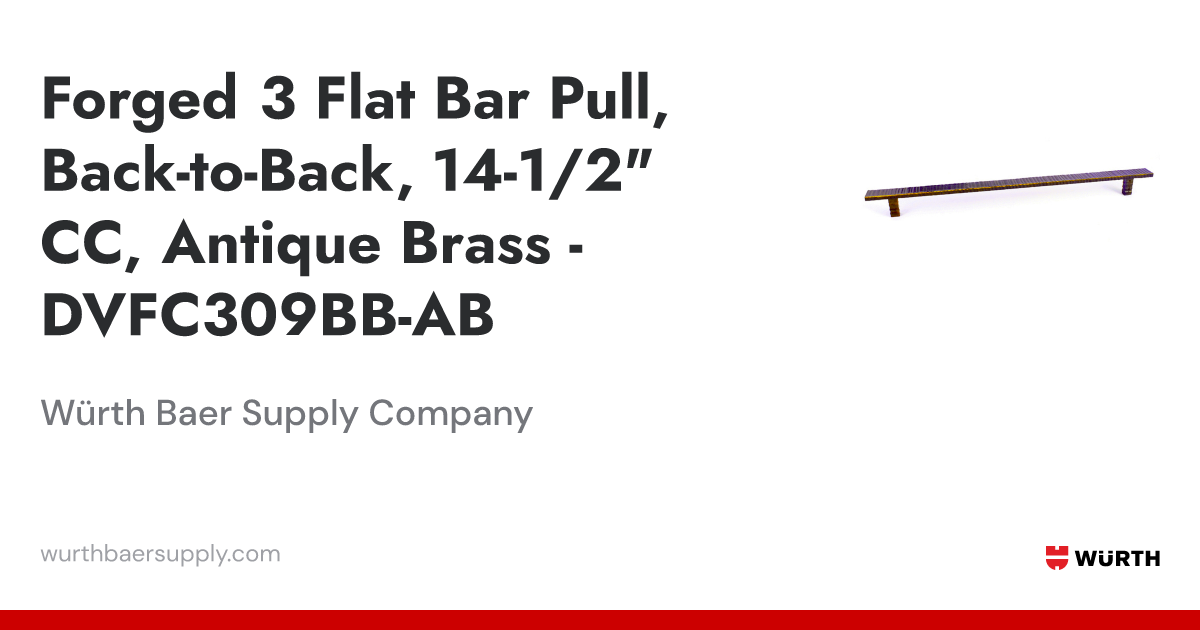 Forged 3 Flat Bar Pull, Back-to-Back, 14-1/2" CC, Antique Brass ...