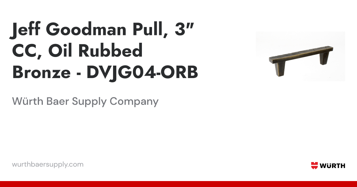 Jeff Goodman Pull, 3" CC, Oil Rubbed Bronze - DVJG04-ORB | Würth Baer ...