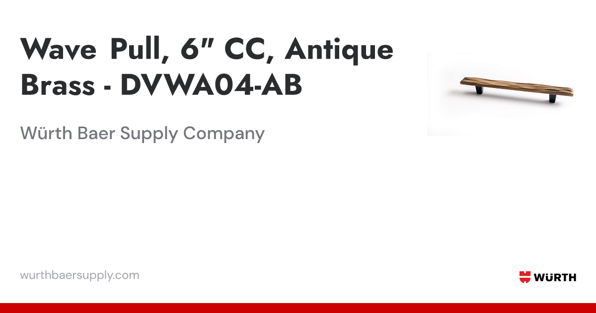 Wave Pull, 6" CC, Antique Brass - DVWA04-AB | Würth Baer Supply Company