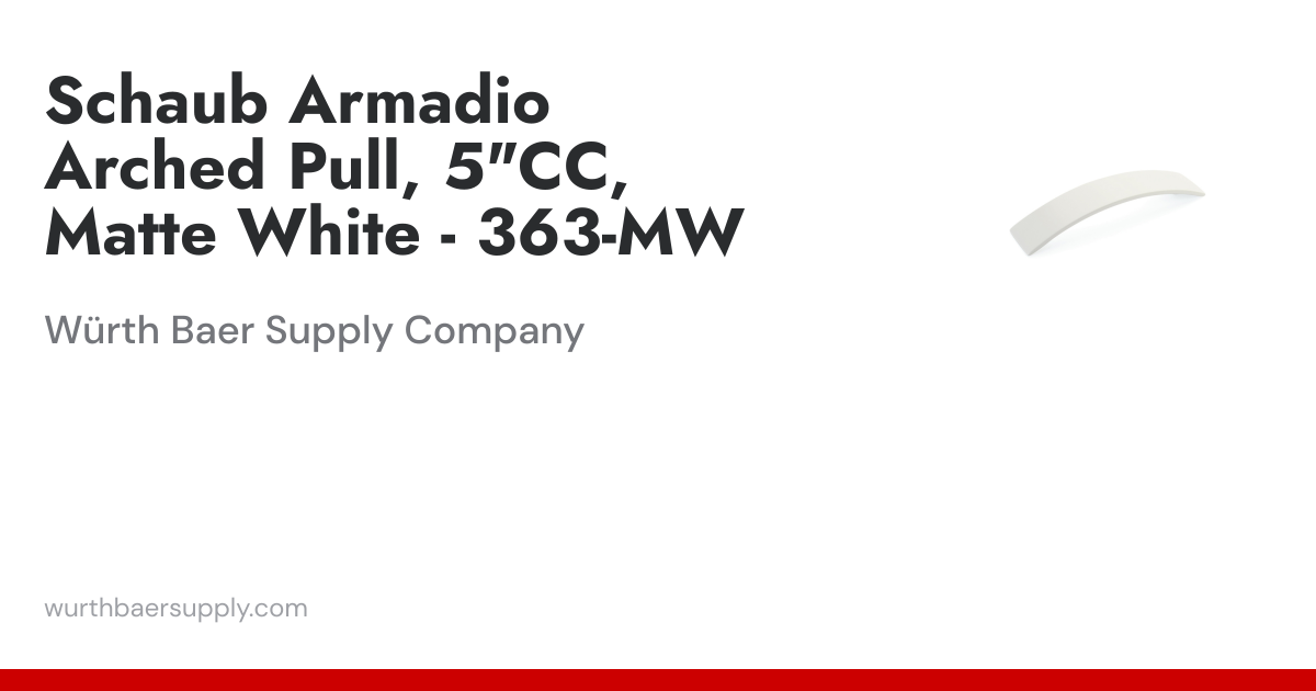 Schaub Armadio Arched Pull, 5"CC, Matte White - 363-MW | Würth Baer ...