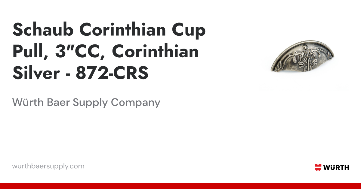 Schaub N/D Cup Pull Corinthian Silver 3", 872-CRS | Würth Baer Supply ...