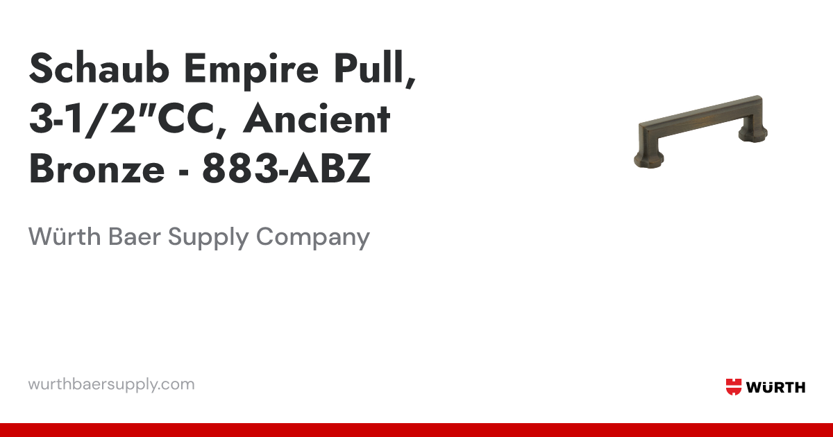 Schaub Empire Pull, 3-1/2"CC, Ancient Bronze - 883-ABZ | Würth Baer ...