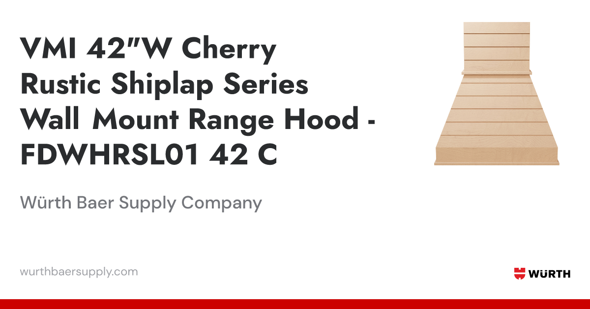 VMI 42"W Cherry Rustic Shiplap Series Wall Mount Range Hood - FDWHRSL01 ...