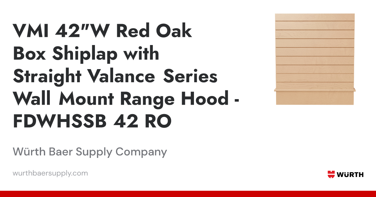 VMI 42"W Red Oak Box Shiplap with Straight Valance Series Wall Mount ...