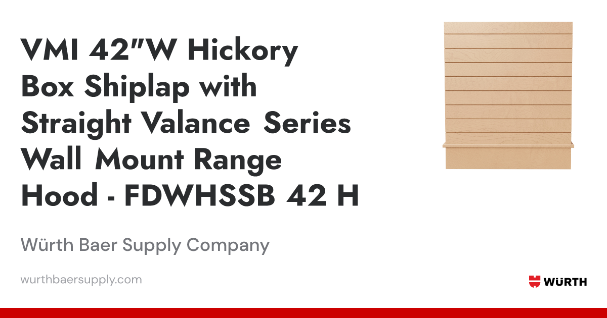 VMI 42"W Hickory Box Shiplap with Straight Valance Series Wall Mount ...