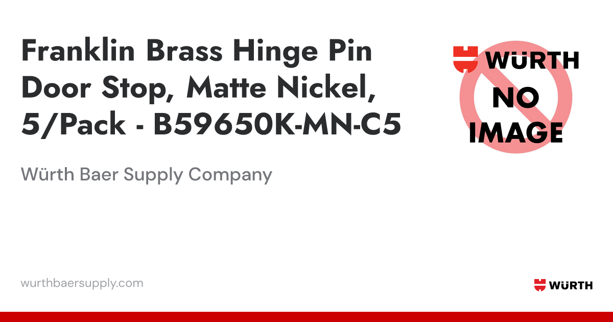 Franklin Brass Hinge Pin Door Stop, Matte Nickel, 5/Pack - B59650K-MN ...