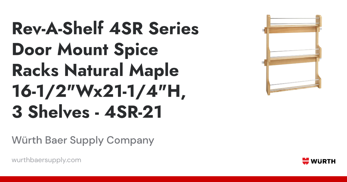 Rev-A-Shelf 4SR Series Door Mount Spice Racks Natural Maple 16-1/2"Wx21 ...