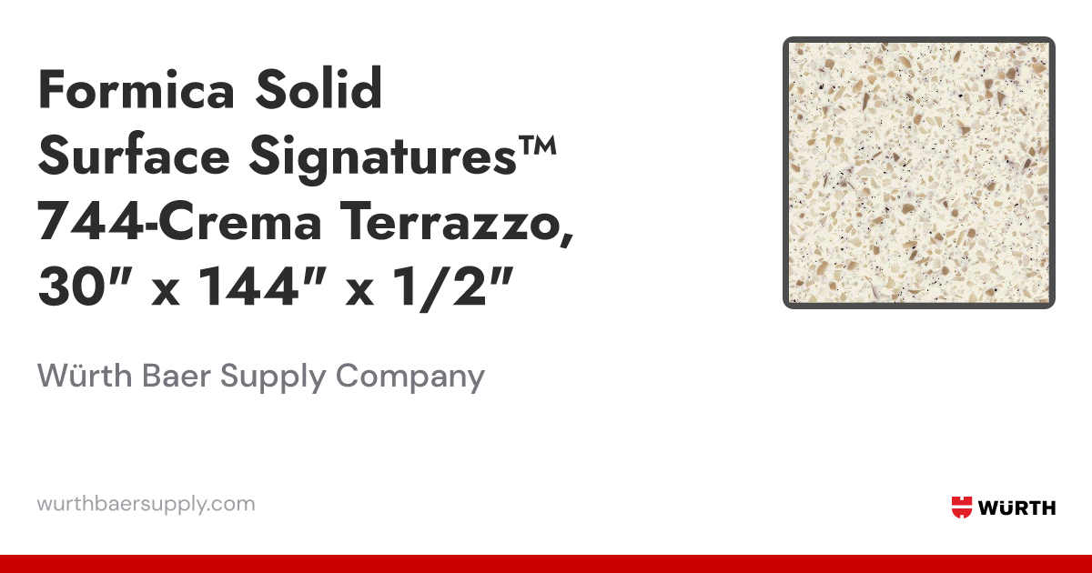 Formica Solid Surface Signatures™ 744-Crema Terrazzo, 30" x 144" x 1/2 ...