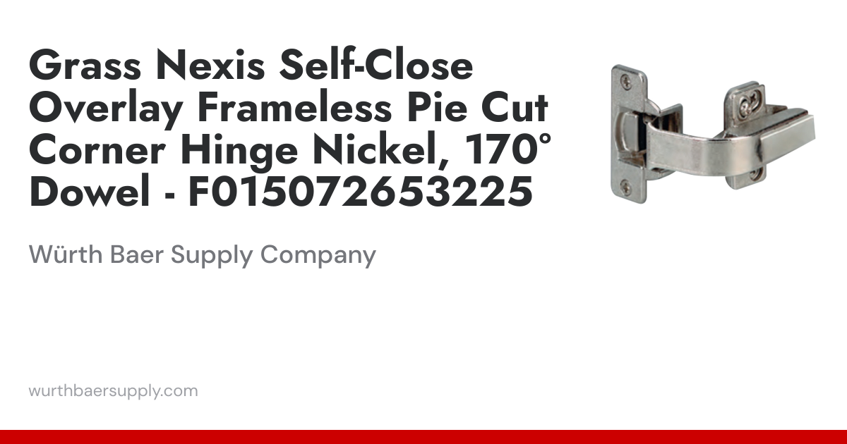 Grass Nexis Self-Close Overlay Frameless Pie Cut Corner Hinge Nickel ...