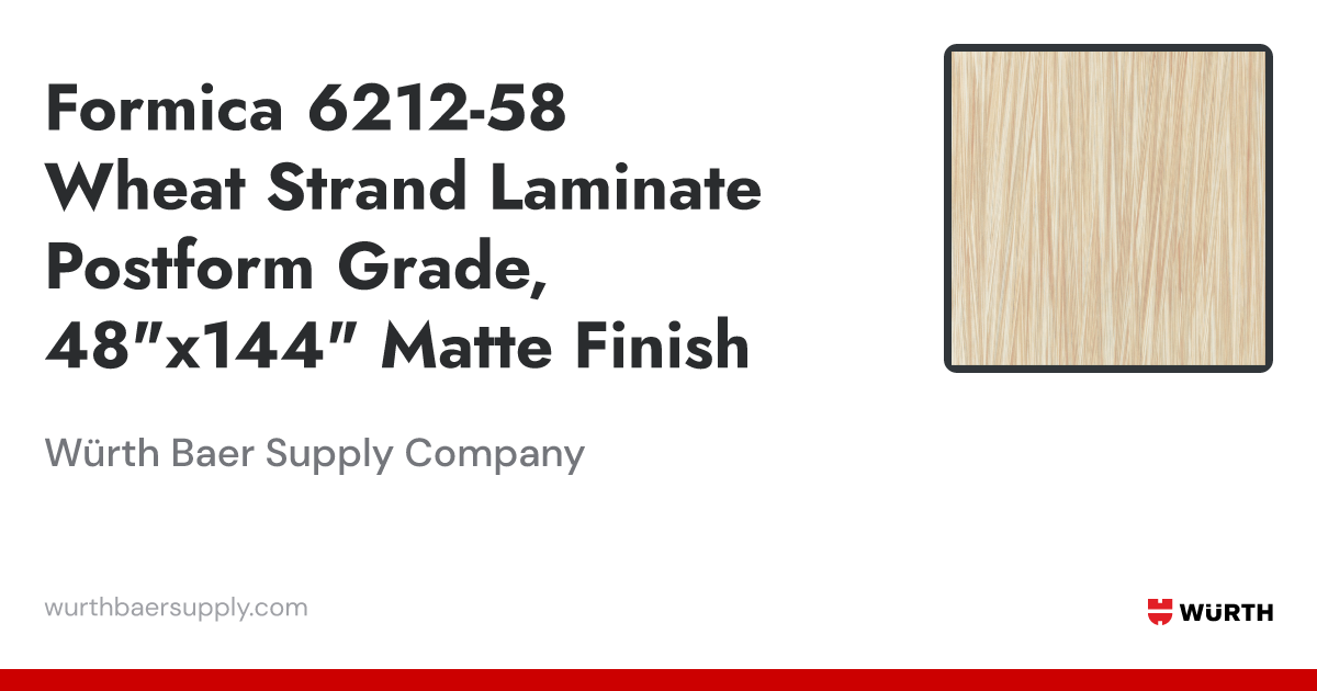 Formica 6212-58 Wheat Strand Laminate Postform Grade, 48"x144" Matte ...