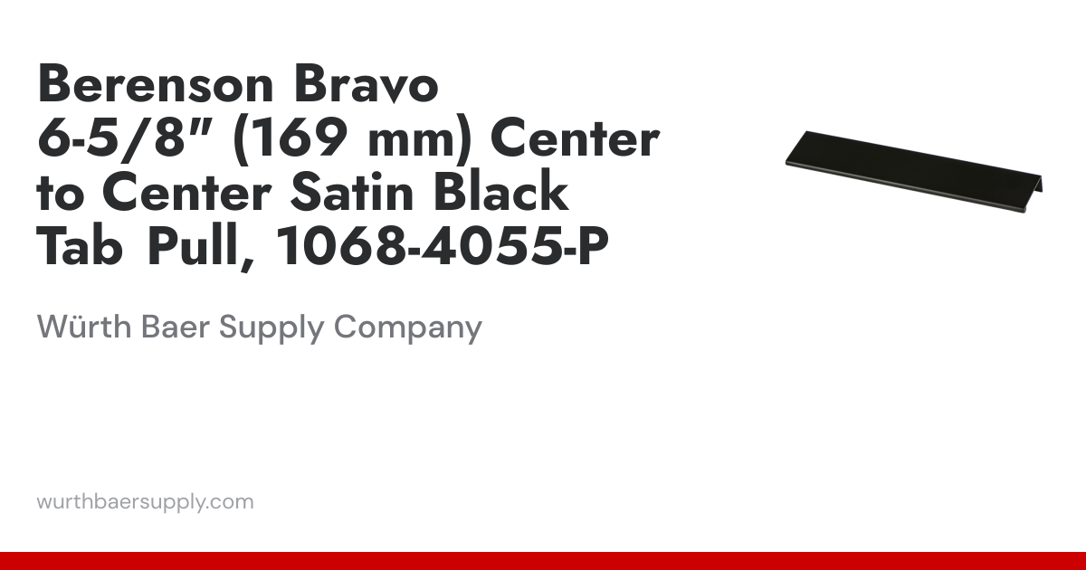 Berenson Bravo Series 6-5/8" (169 mm) Center to Center Satin Black Tab ...