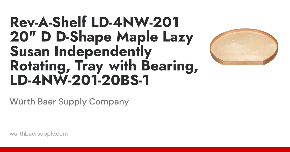 Rev-A-Shelf LD-4NW-201 20" D D-Shape Maple Lazy Susan Independently ...
