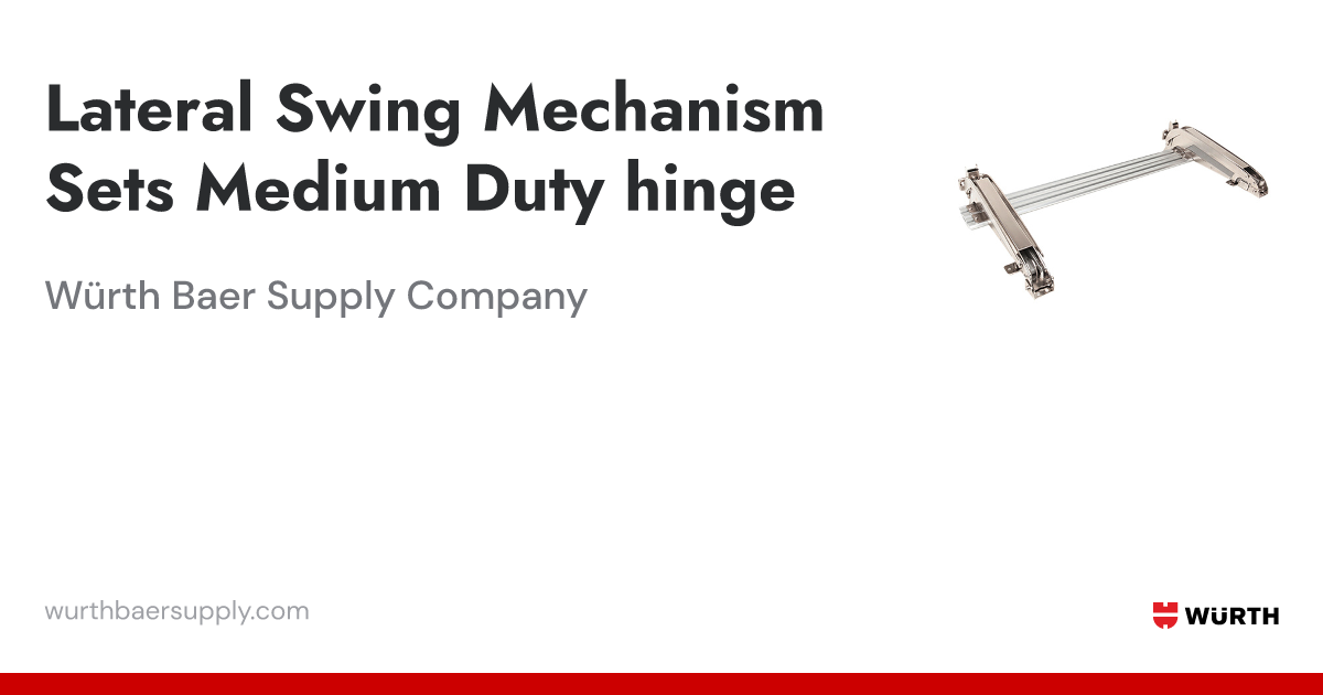 Lateral Swing Mechanism Sets Medium Duty, Soft-Close Movement 9/16 ...