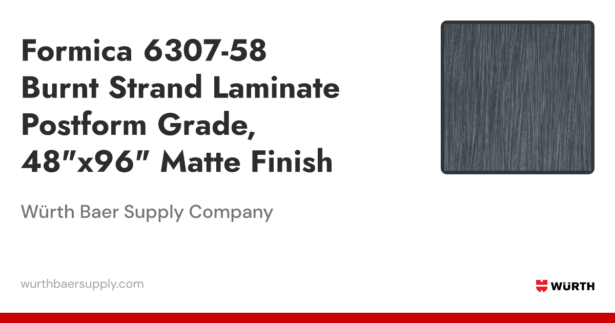 Formica 6307-58 Burnt Strand Laminate Postform Grade, 48"x96" Matte ...
