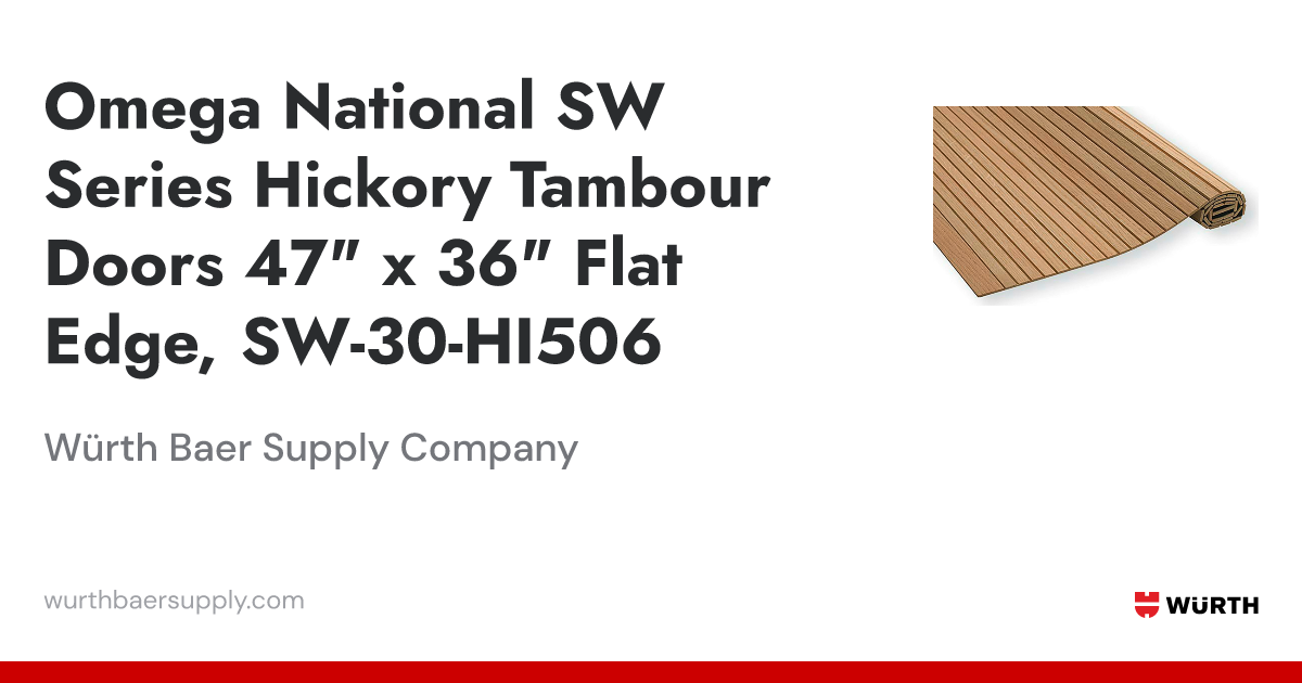Omega National SW Series Hickory Tambour Doors 47" x 36" Flat Edge, SW ...