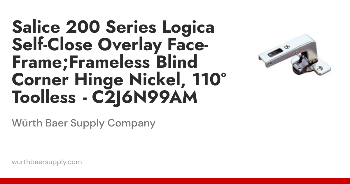 Salice 200 Series Logica Self-Close Overlay Face-Frame;Frameless Blind ...