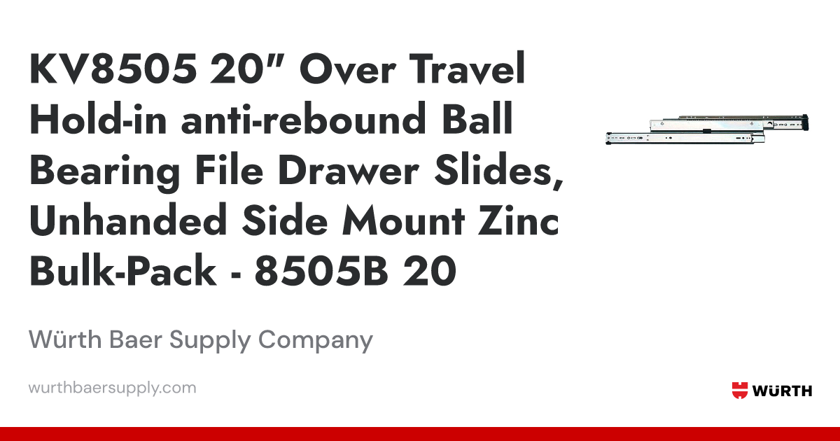 KV8505 20" Over Travel Hold-in anti-rebound Ball Bearing File Drawer ...