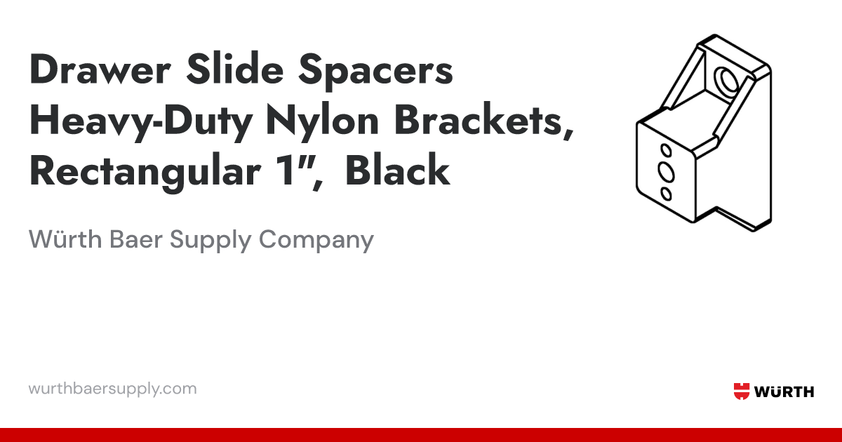 Drawer Slide Spacers Heavy-Duty Nylon Brackets, Rectangular 1", Black ...