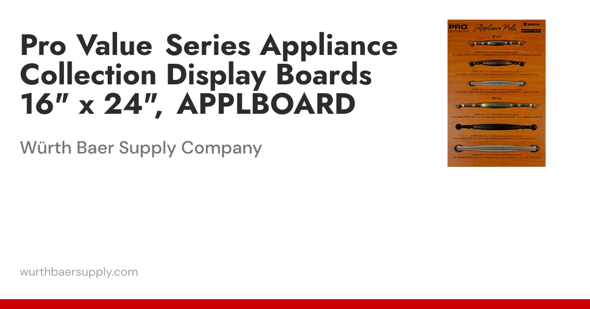 Pro Value Series Appliance Collection Display Boards 16" x 24 ...
