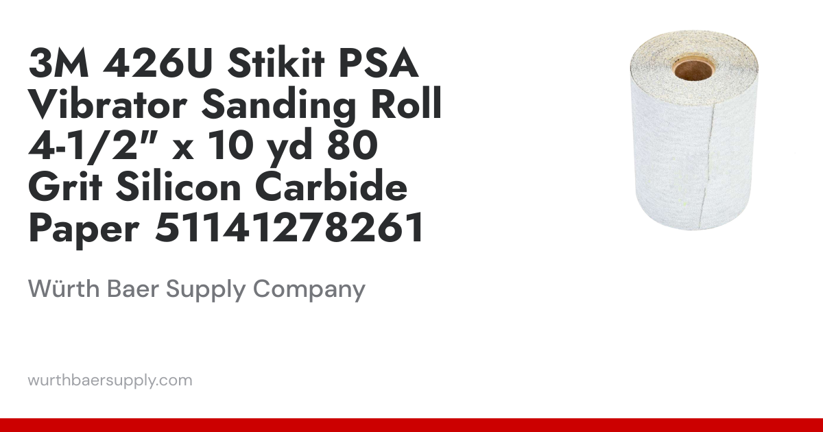 3M 426U 80 Grit 4-1/2" x 45" Silicon Carbide PSA Sanding Rolls | Würth ...