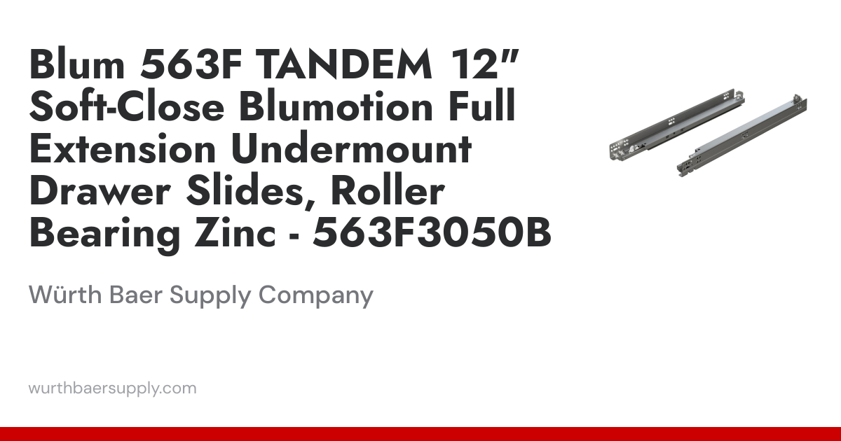Blum 563F TANDEM 12" Soft-Close Blumotion Full Extension Undermount ...