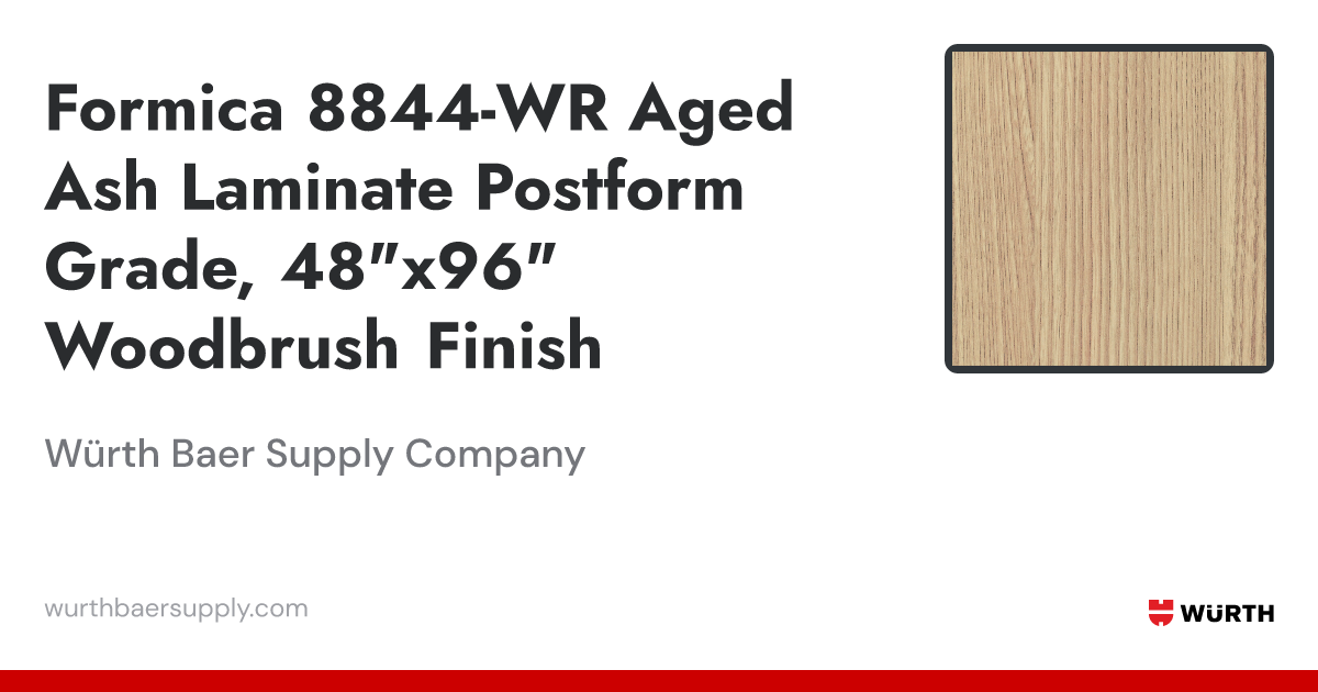 Formica 8844-WR Aged Ash Laminate Postform Grade, 48"x96" Woodbrush ...