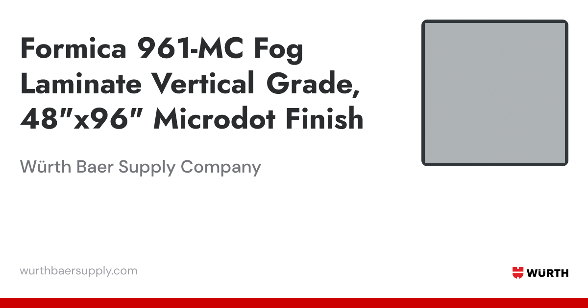 Formica 961-MC Fog Laminate Vertical Grade, 48"x96" Microdot Finish ...