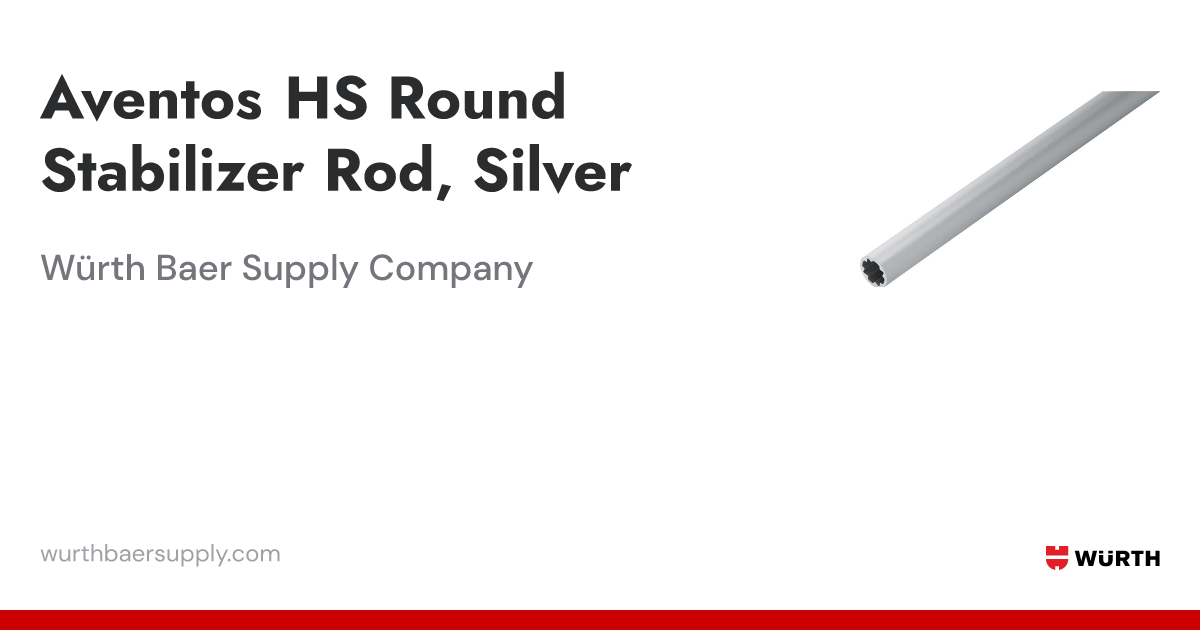 Aventos HS Round Stabilizer Rod, Silver | Würth Baer Supply Company