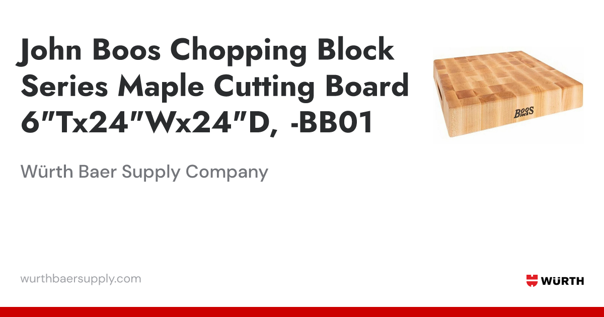 John Boos Chopping Block Series Maple Cutting Board 6"Tx24"Wx24"D ...