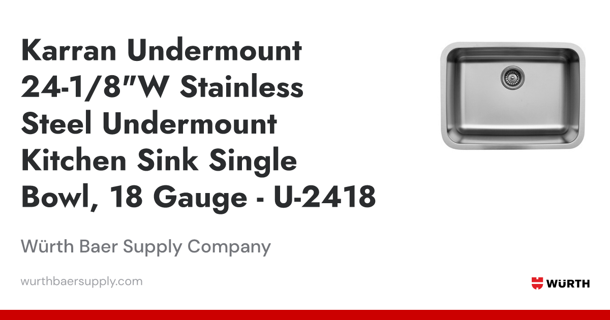 Karran Undermount 24-1/8"W Stainless Steel Undermount Kitchen Sink ...