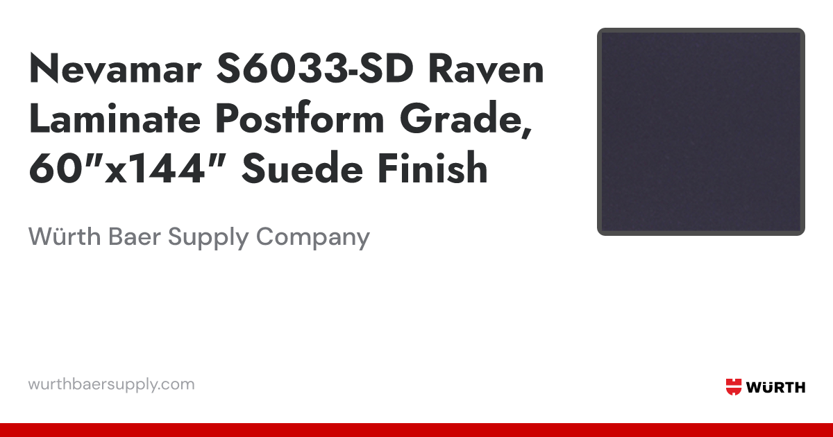 Nevamar S6033-SD Raven Laminate Postform Grade, 60"x144" Suede Finish ...