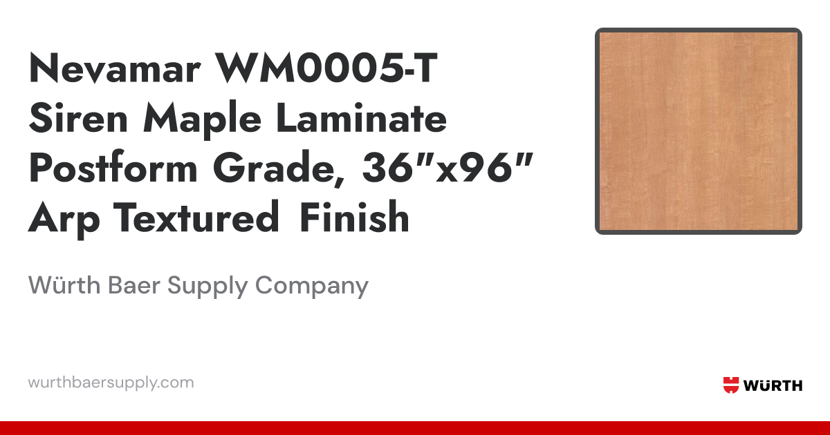 Nevamar WM0005-T Siren Maple Laminate Postform Grade, 36"x96" Arp ...