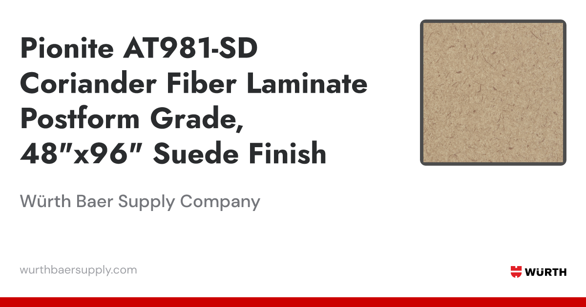 Pionite AT981-SD Coriander Fiber Laminate Postform Grade, 48"x96" Suede ...