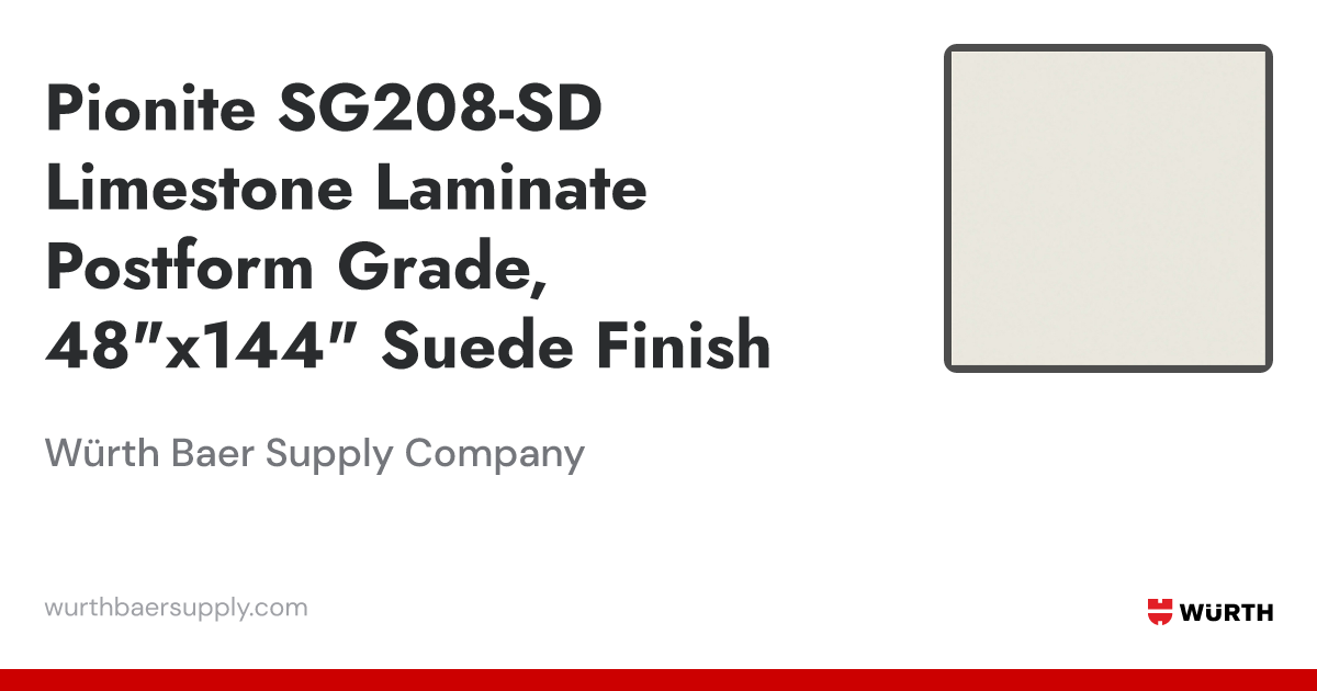 Pionite SG208-SD Limestone Laminate Postform Grade, 48"x144" Suede ...