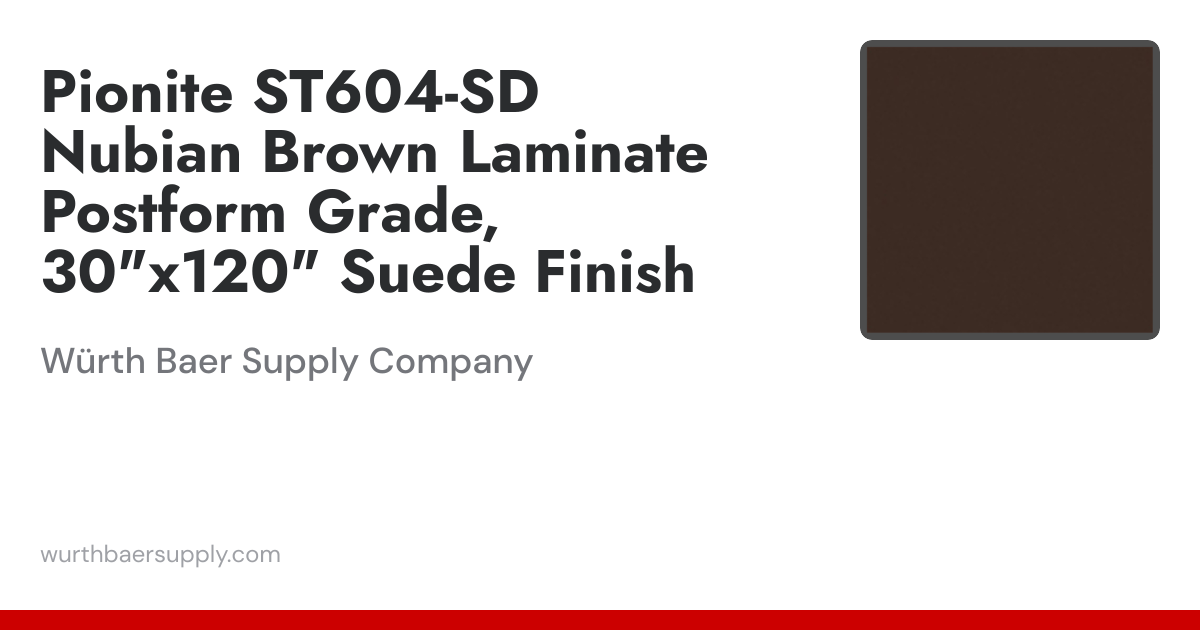 Pionite ST604-SD Nubian Brown Laminate Postform Grade, 30"x120" Suede ...