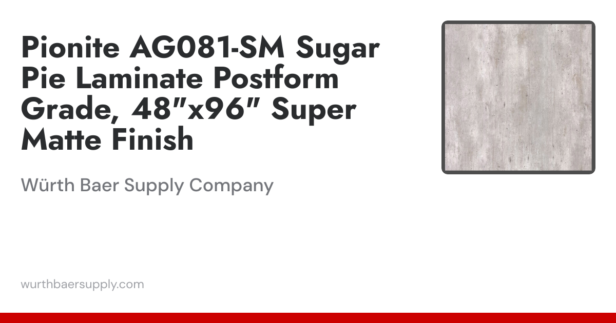Pionite AG081-SM Sugar Pie Laminate Postform Grade, 48"x96" Super Matte ...