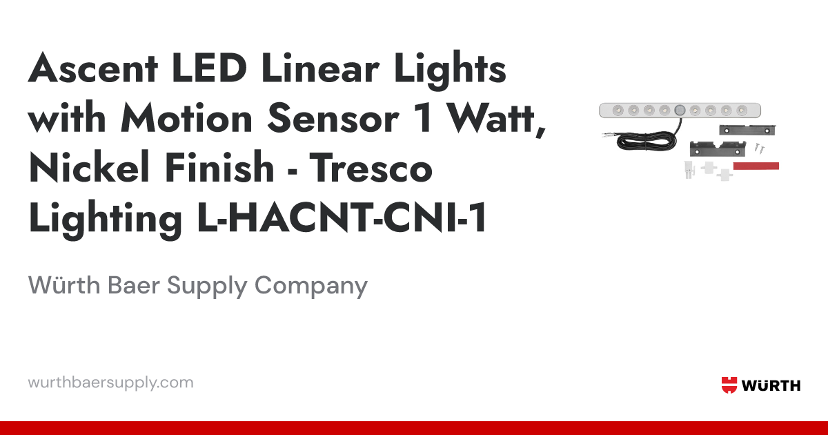 Ascent LED Linear Lights with Motion Sensor 1 Watt, Nickel Finish ...