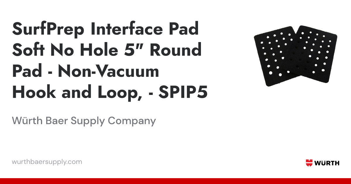 SurfPrep Interface Pad Soft No Hole 5" Round Pad - Non-Vacuum Hook and ...