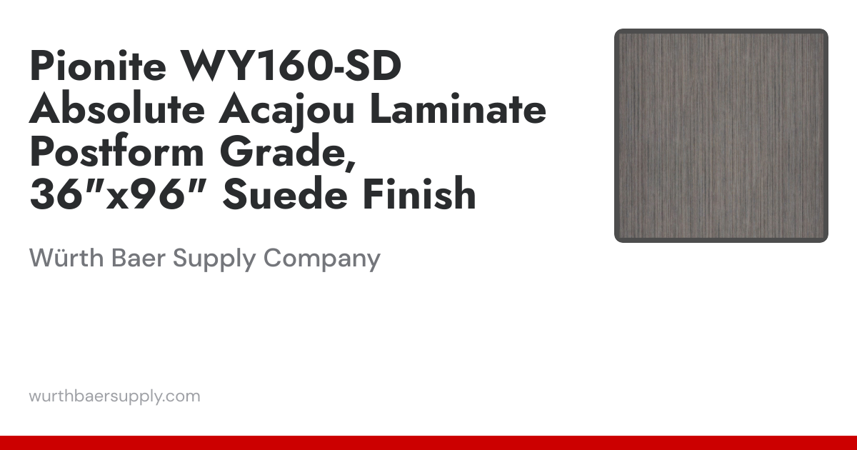 Pionite WY160-SD Absolute Acajou Laminate Postform Grade, 36"x96" Suede ...