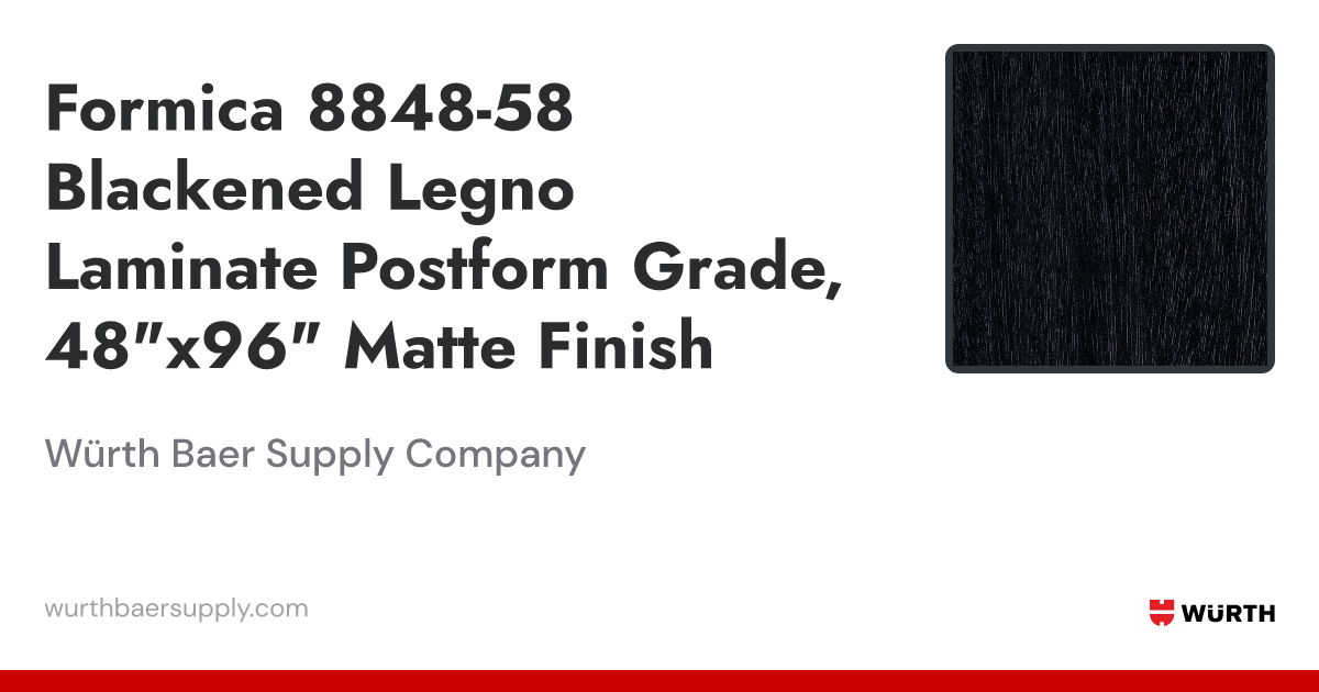 Formica 8848-58 Blackened Legno Laminate Postform Grade, 48"x96" Matte ...