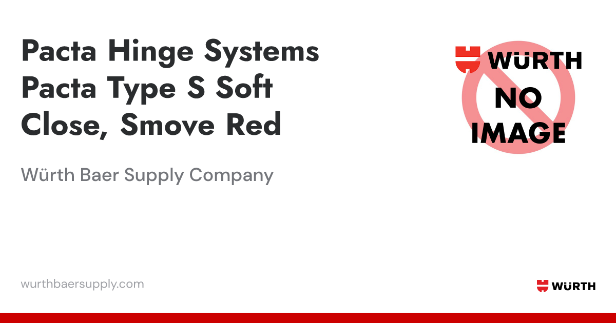 Pacta Hinge Systems Pacta Type S Soft Close, Smove Red | Würth Baer ...