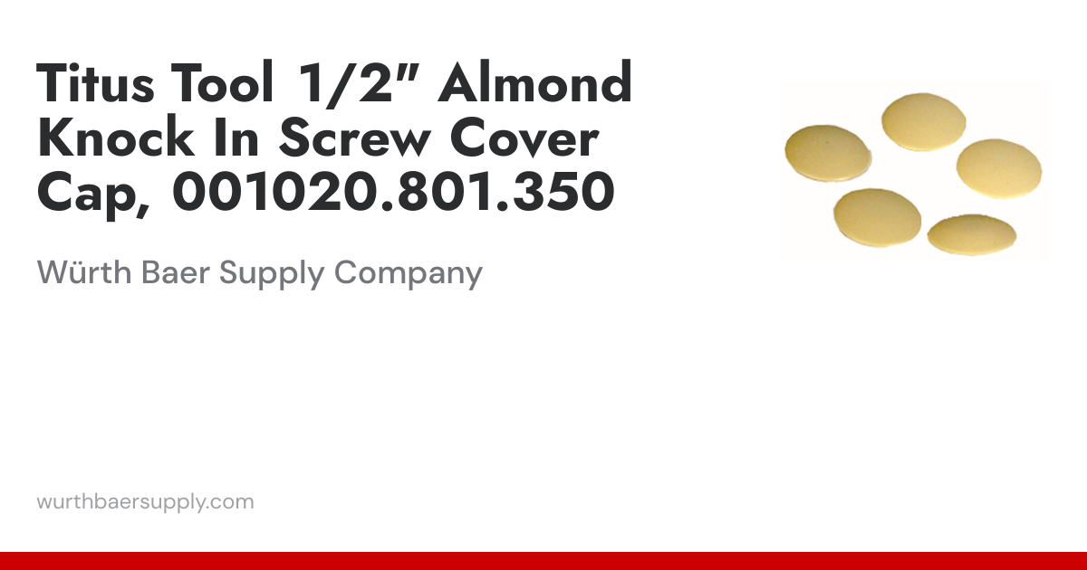 Titus Tool 1/2" Almond Knock In Screw Cover Cap, 001020.801.350 | Würth ...