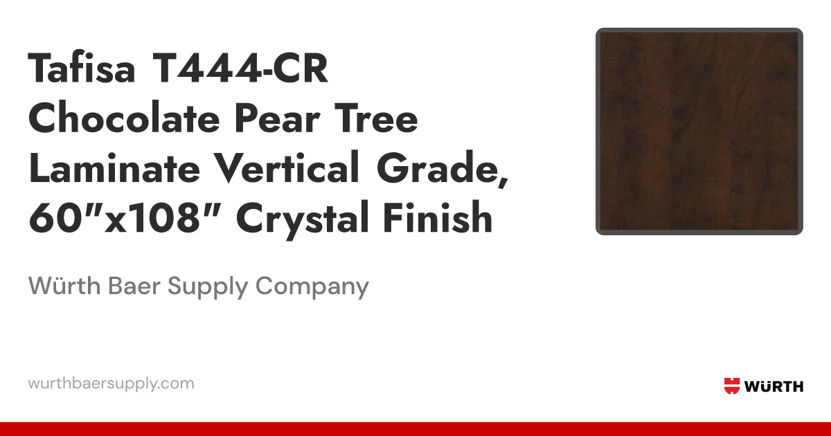 Tafisa T444-CR Chocolate Pear Tree Laminate Vertical Grade, 60"x108 ...