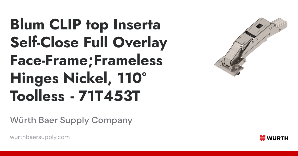 Blum CLIP Top Inserta Self-Close Full Overlay Face-Frame;Frameless ...