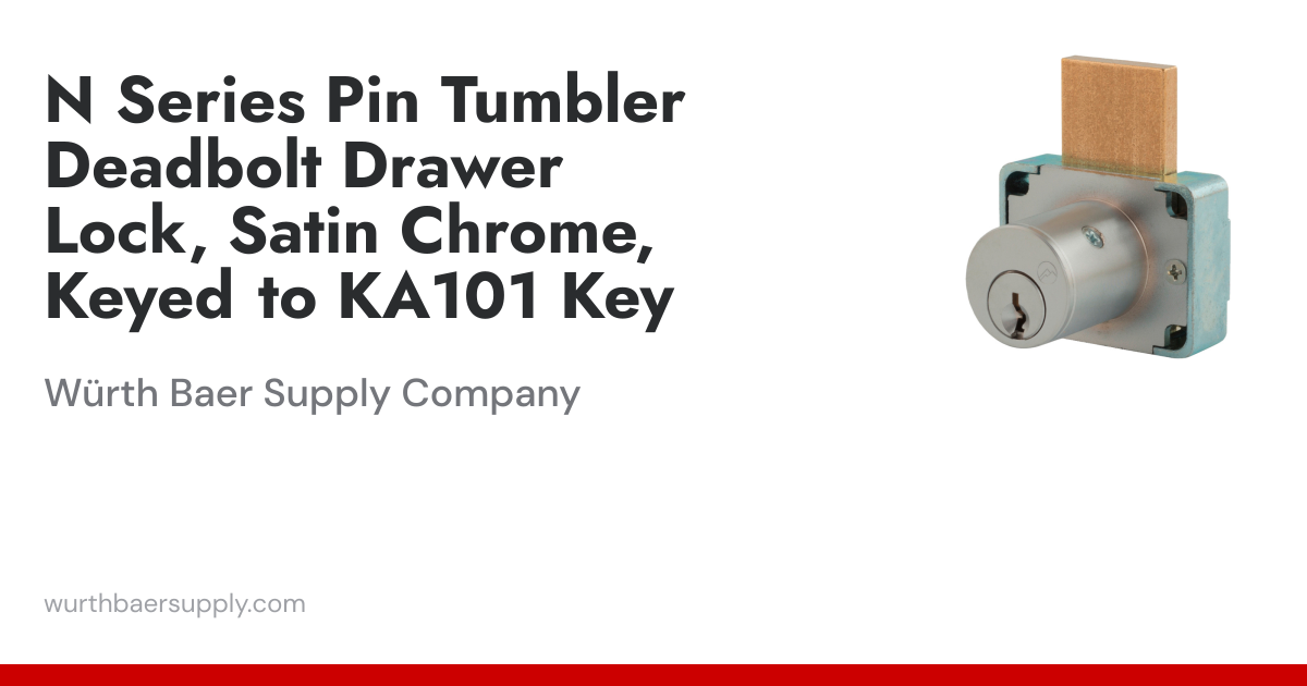 N Series Pin Tumbler Deadbolt Drawer Lock, Satin Chrome, Keyed to KA101 ...