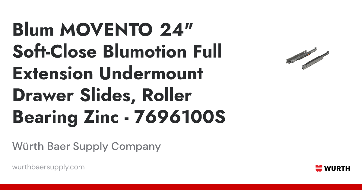 Blum MOVENTO 24" Soft-Close Blumotion Full Extension Undermount Drawer ...